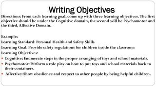 Designing Learning Objectives for Young Children | PDF