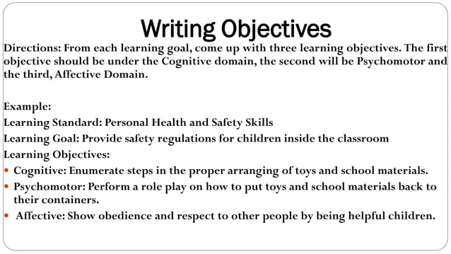Designing Learning Objectives for Young Children | PPT