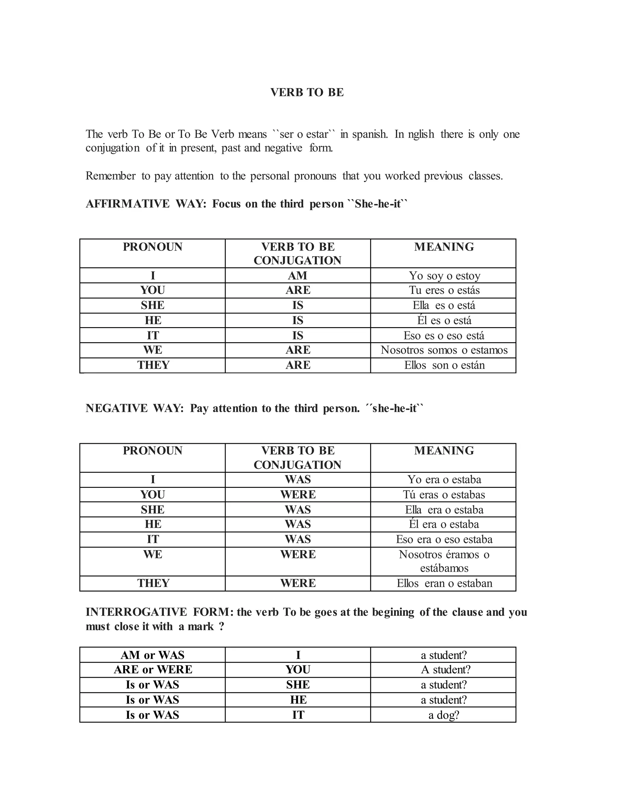 Verb To Be and Daily Routine topics. | DOCX