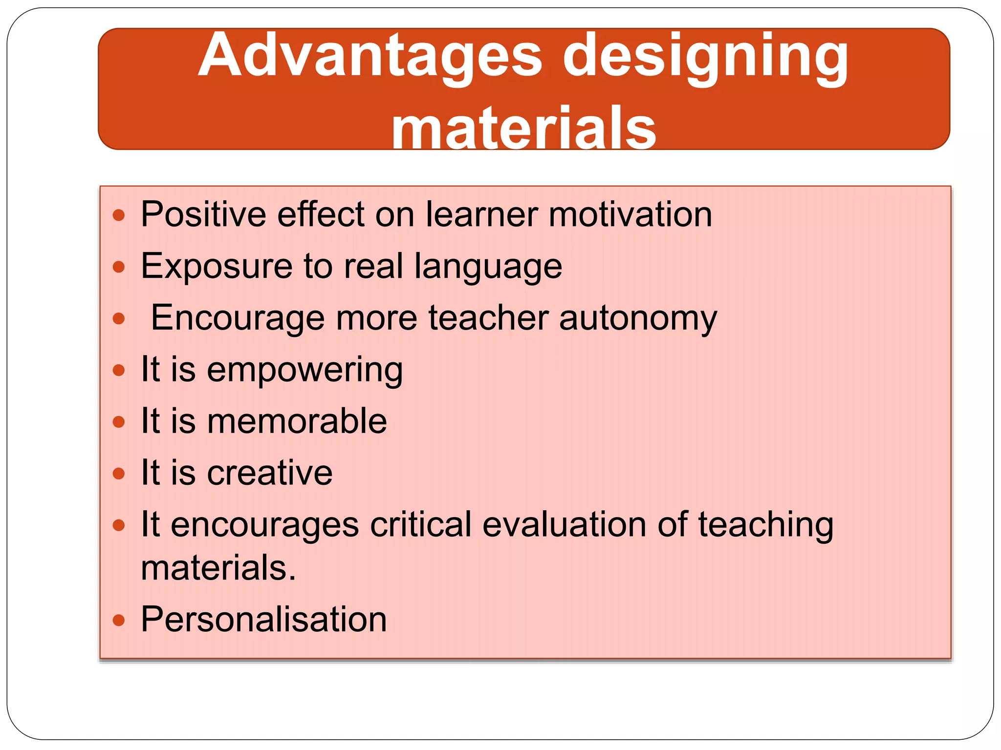 Designing materials for teaching autonomy | PPTX