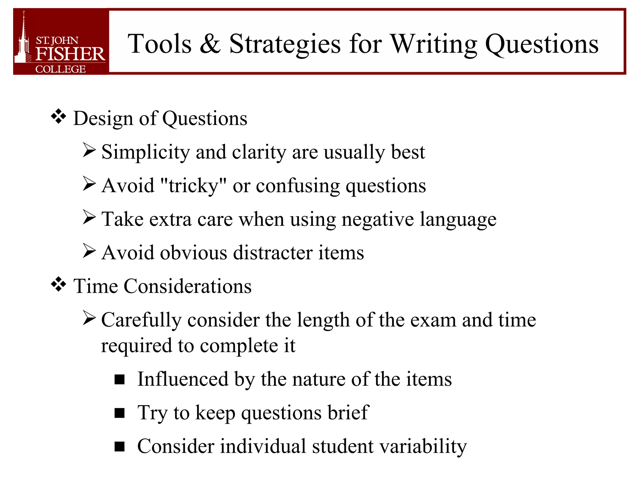 Designing MC Exams | PPT