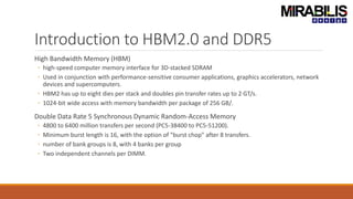Designing memory controller for ddr5 and hbm2.0 | PPTX