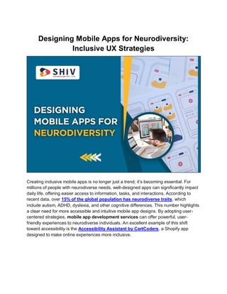 Making Mobile Apps Accessible: Key UX Strategies for Neurodiverse Needs ...