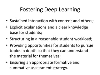Designing modules for deeper learning | PPTX