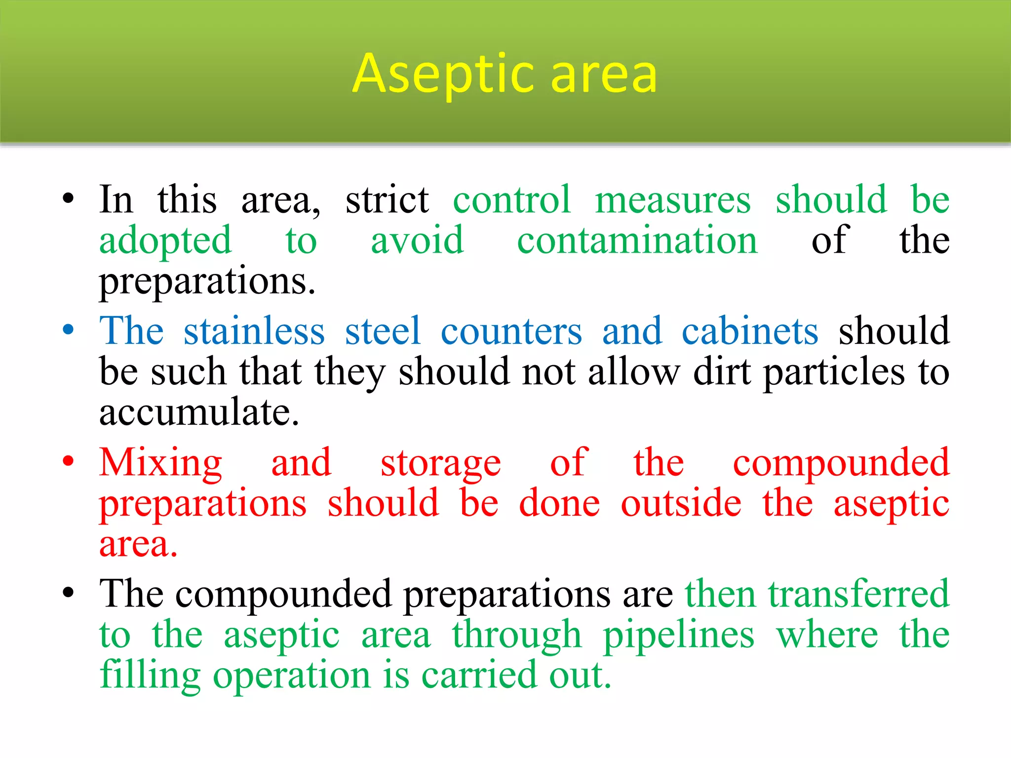 Designing of aseptic area | PPTX
