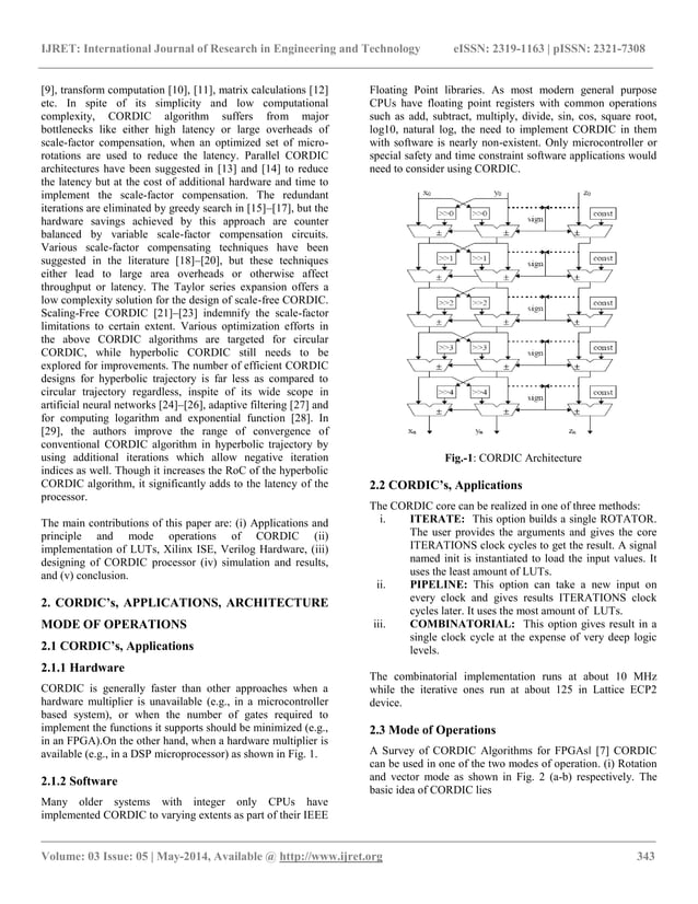 Designing Of Cordic Processor In Verilog Using Xilinx Ise Simulator