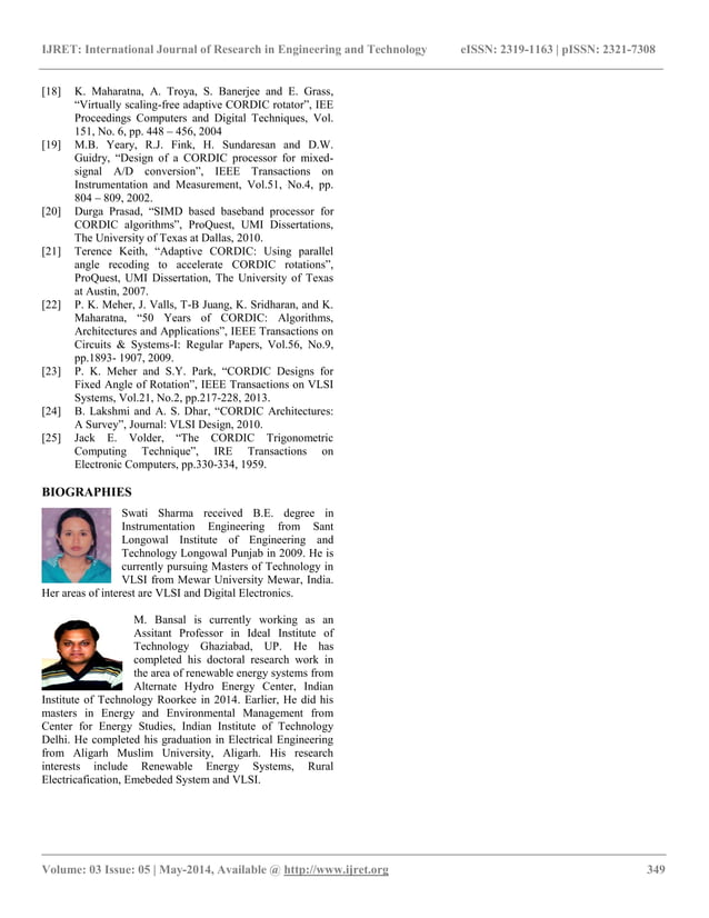 Designing Of Cordic Processor In Verilog Using Xilinx Ise Simulator