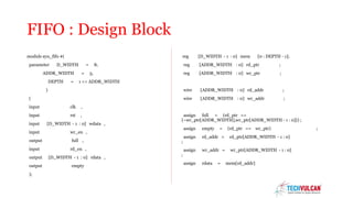 Designing of fifo and serial peripheral interface protocol using Verilog HDL | PPTX
