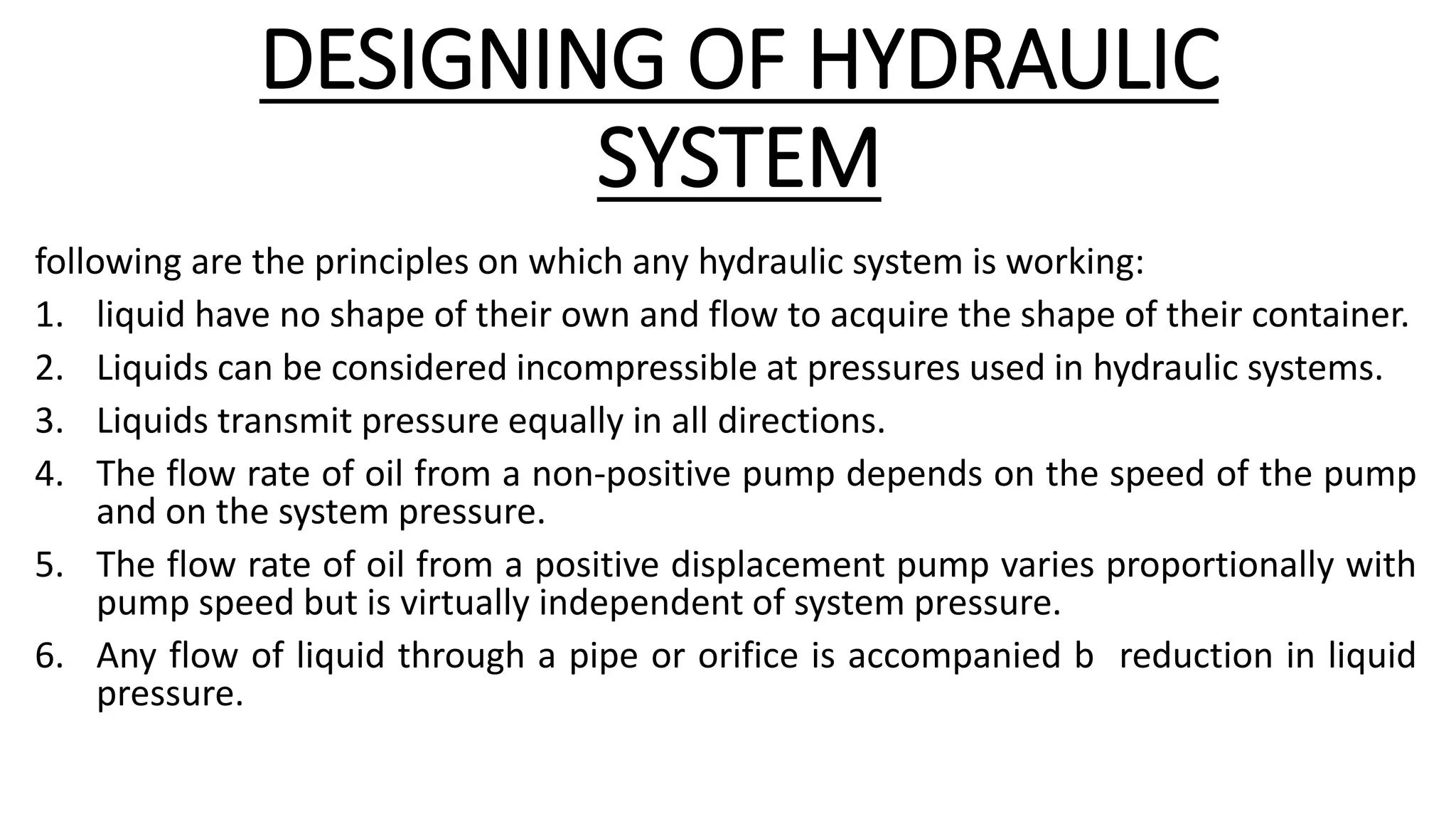 Designing of hydraulic system | PPTX