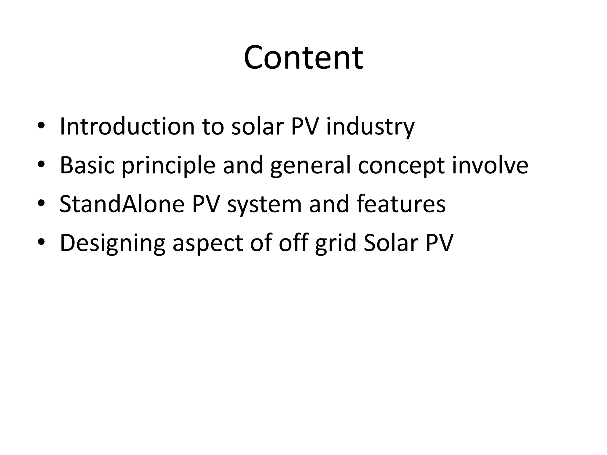 Design Aspect of Standalone PV system | PPTX