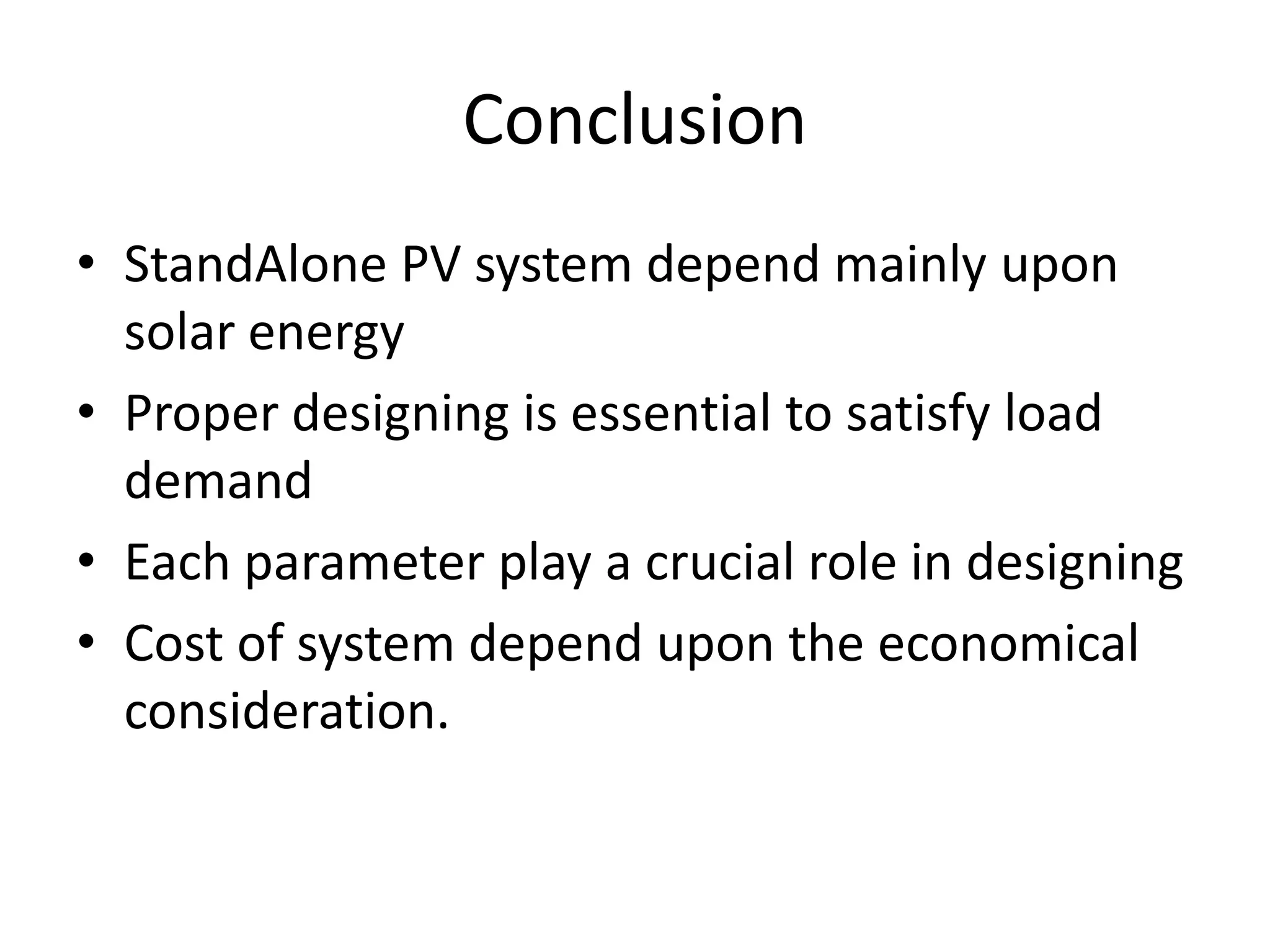 Design Aspect of Standalone PV system | PPTX