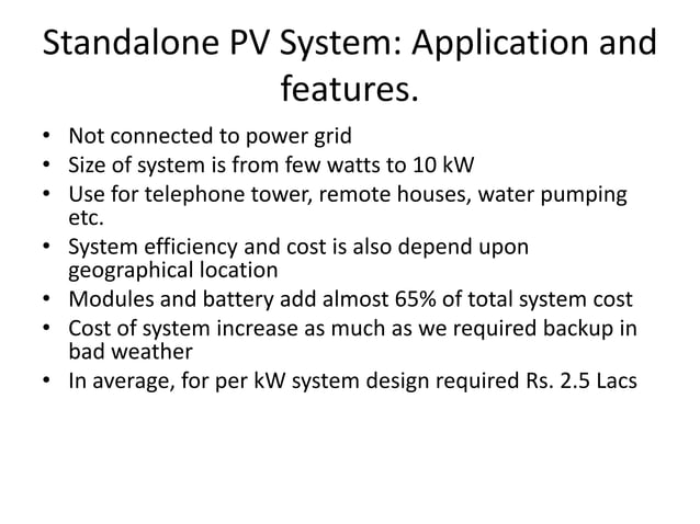 Design Aspect of Standalone PV system | PPTX | Gas and Electric | Home ...