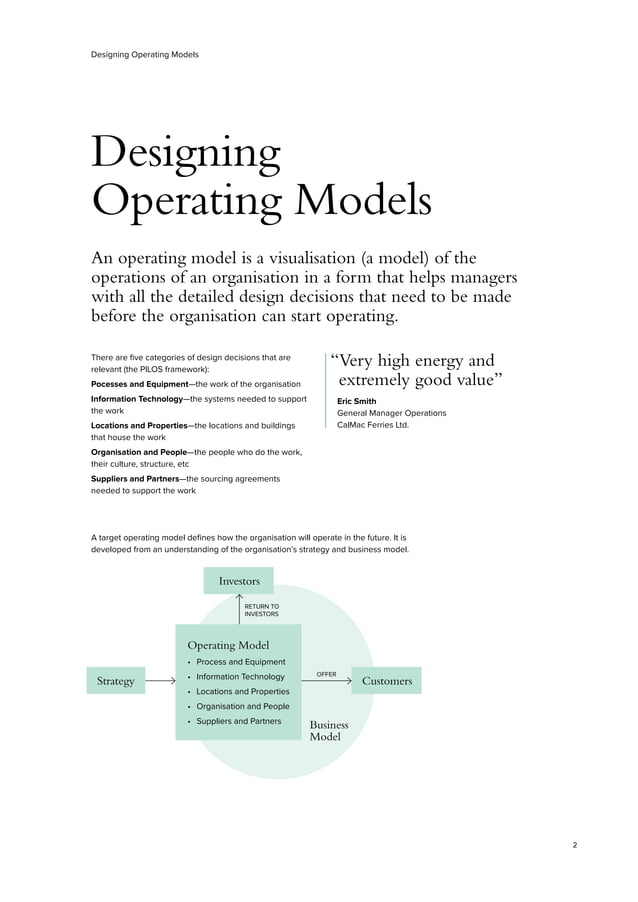 Designing operating models brochure | PDF