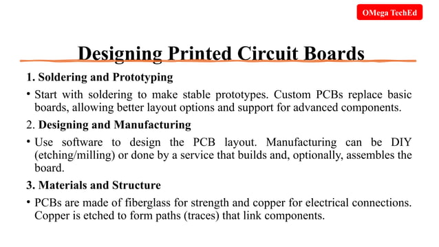 Designing Printed Circuit boards, Software Choices, The Design Process | PPTX