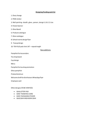 Designing pending work list | DOCX