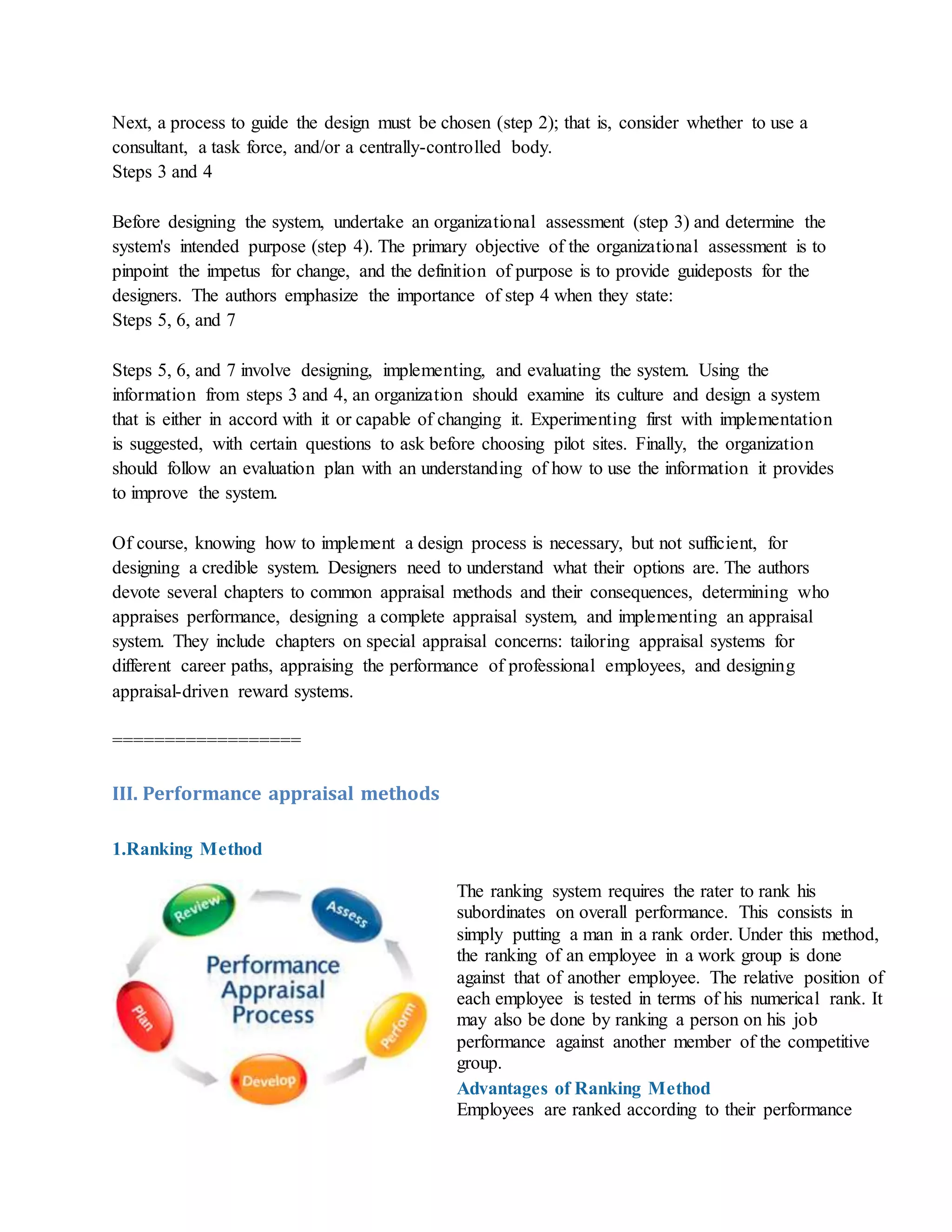 Designing performance appraisal system | DOCX