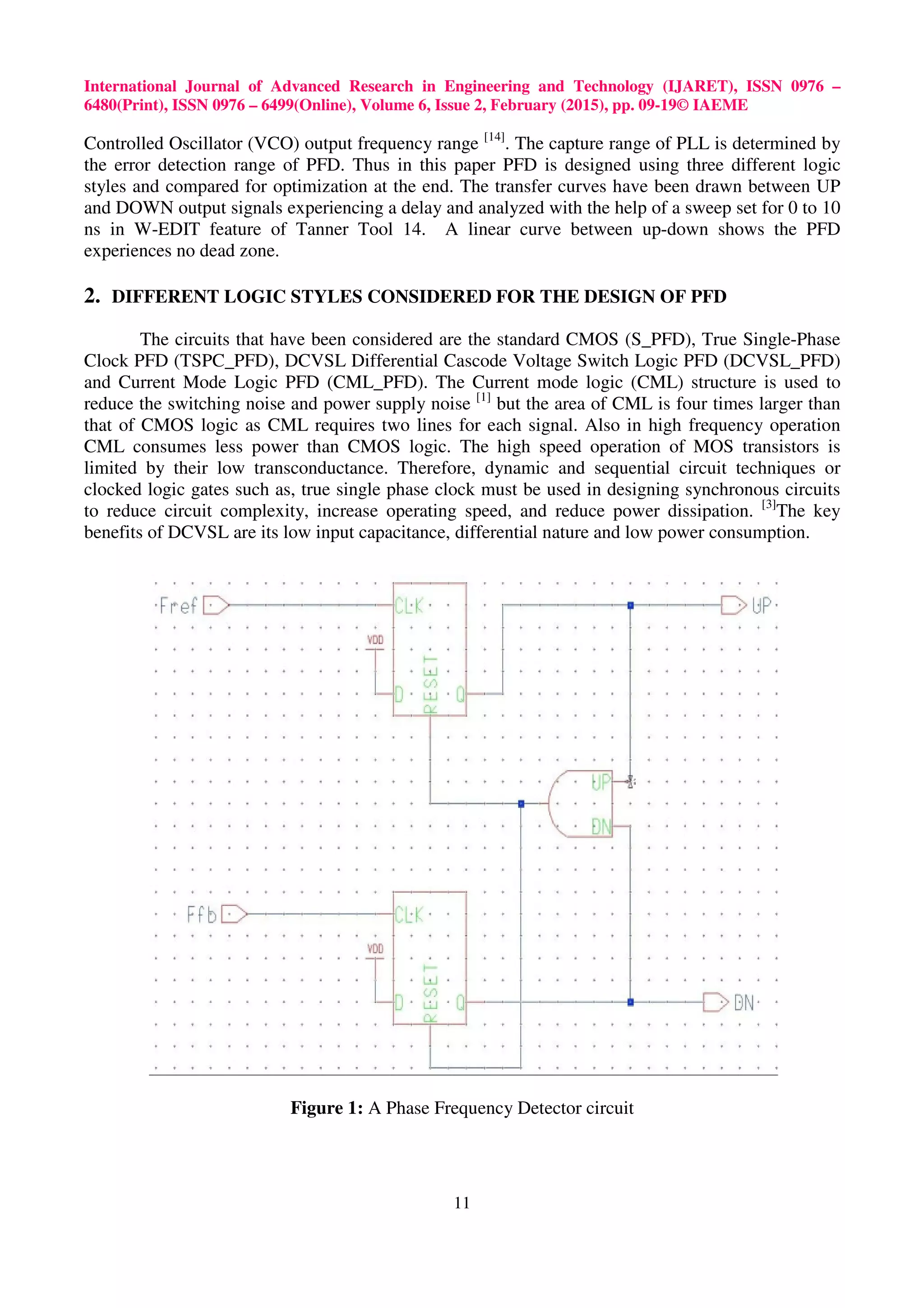 DESIGNING PHASE FREQUENCY DETECTOR USING DIFFERENT DESIGN TECHNOLOGIES | PDF