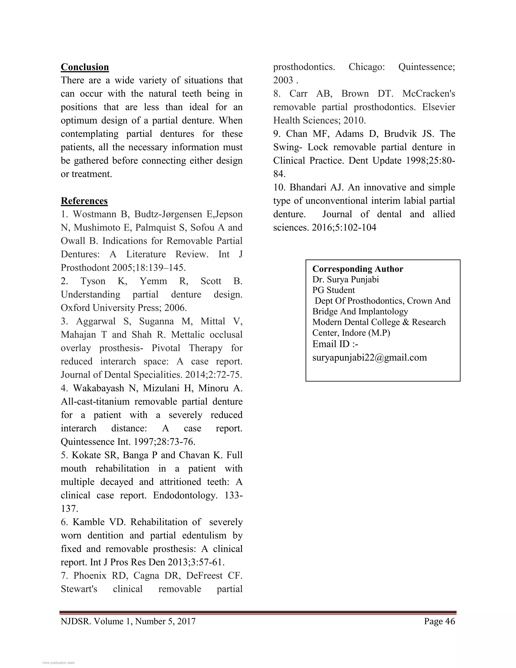 Designing removable partial dentures around difficult dentition | PDF