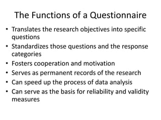 Designing research questionnaire | PPTX