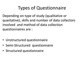 Designing research questionnaire | PPTX