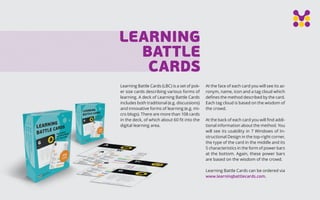 Design Rich Blended Learning with Learning Battle Cards | PDF