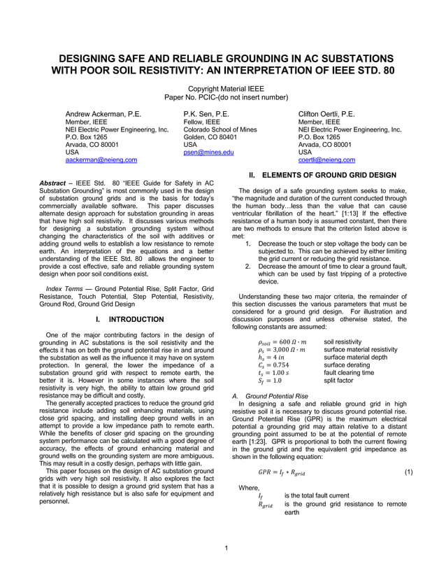 Designing Safe & Reliable Grounding In AC Substations With Poor Soil ...