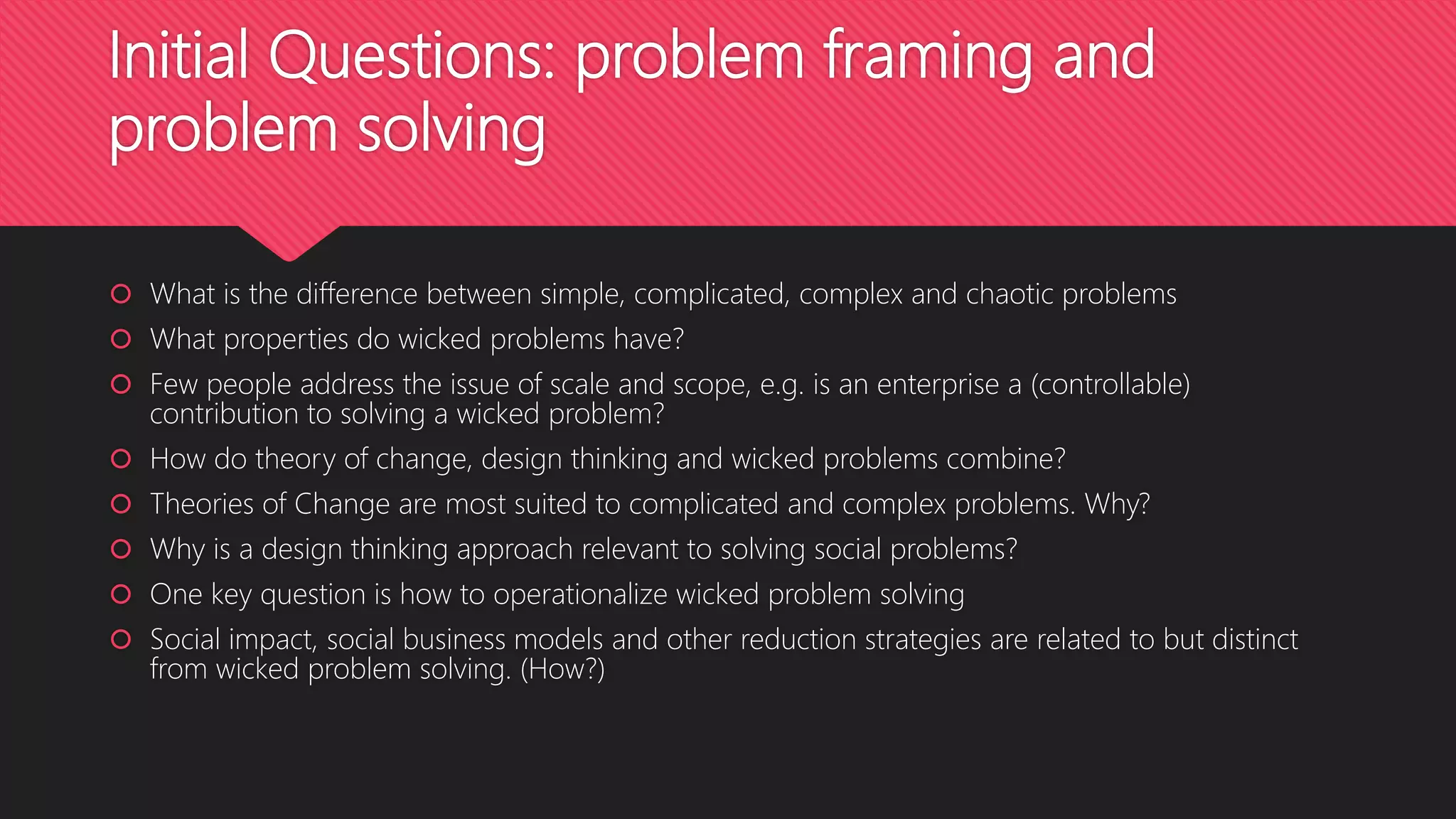 Designing solutions to wicked problems | PPTX