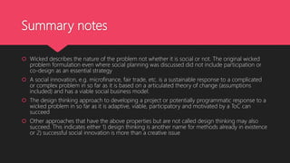 Designing solutions to wicked problems | PPTX