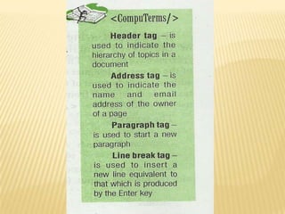 Designing static pages using html formatting text | PPTX