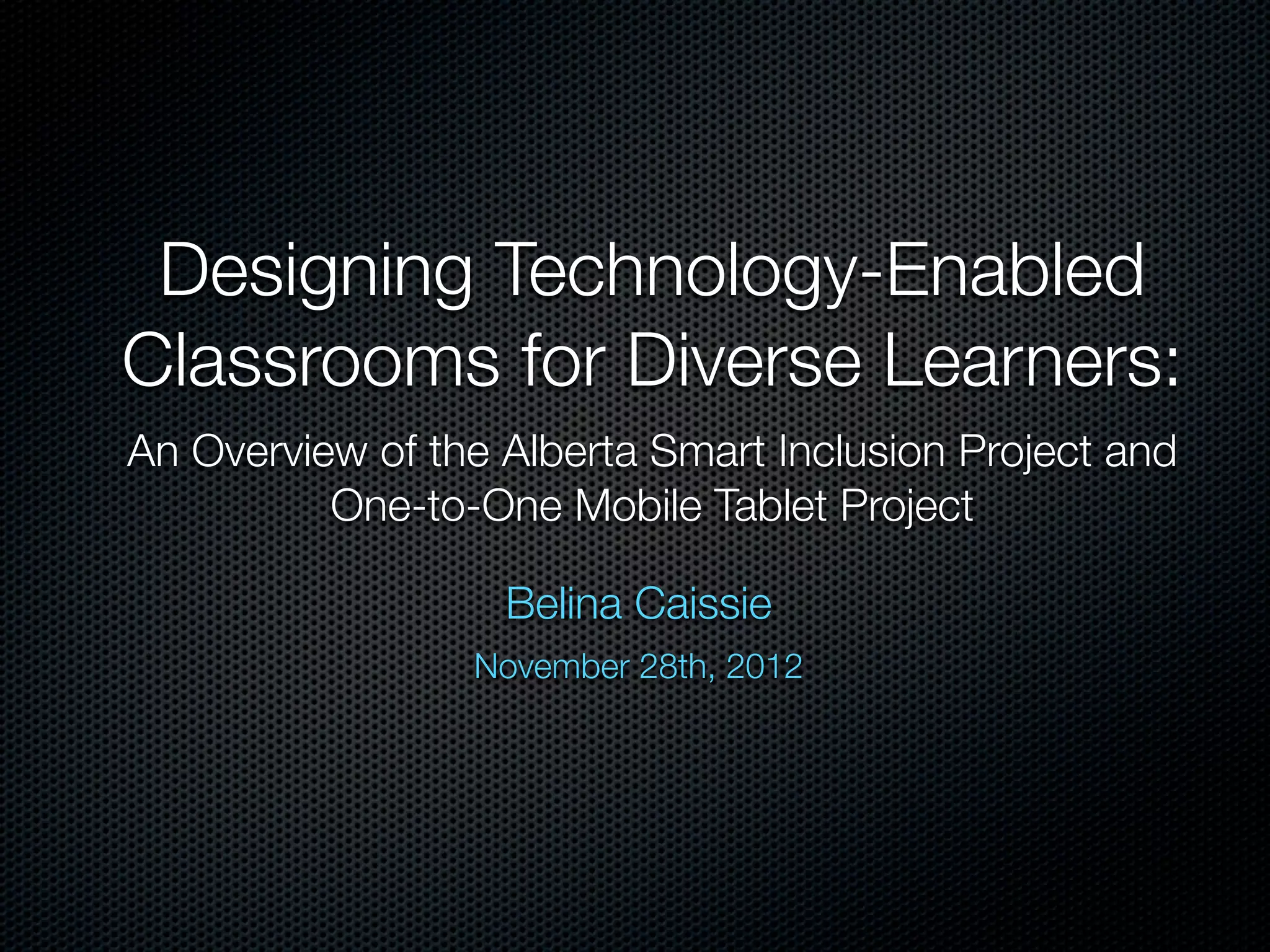 JTC Event 2012 - Designing Technology-Enhanced Inclusive Learning ...