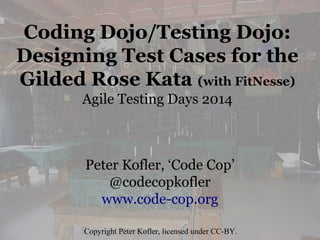 Coding Dojo for Testers/Testing Dojo: Designing Test Cases with ...