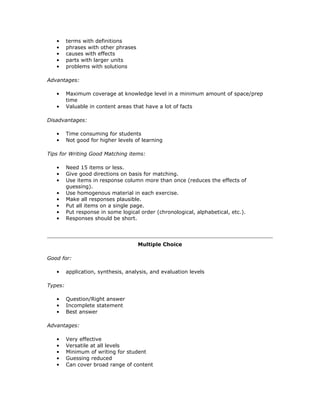 Designing Test Questions | PDF