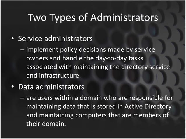 Designing the active directory logical structure | PPTX | Computer ...