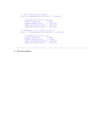 C++ program for TRAFFIC LIGHT | PDF