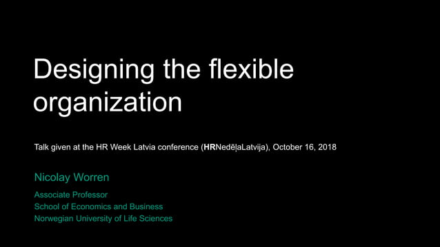 Designing the flexible organization | PDF