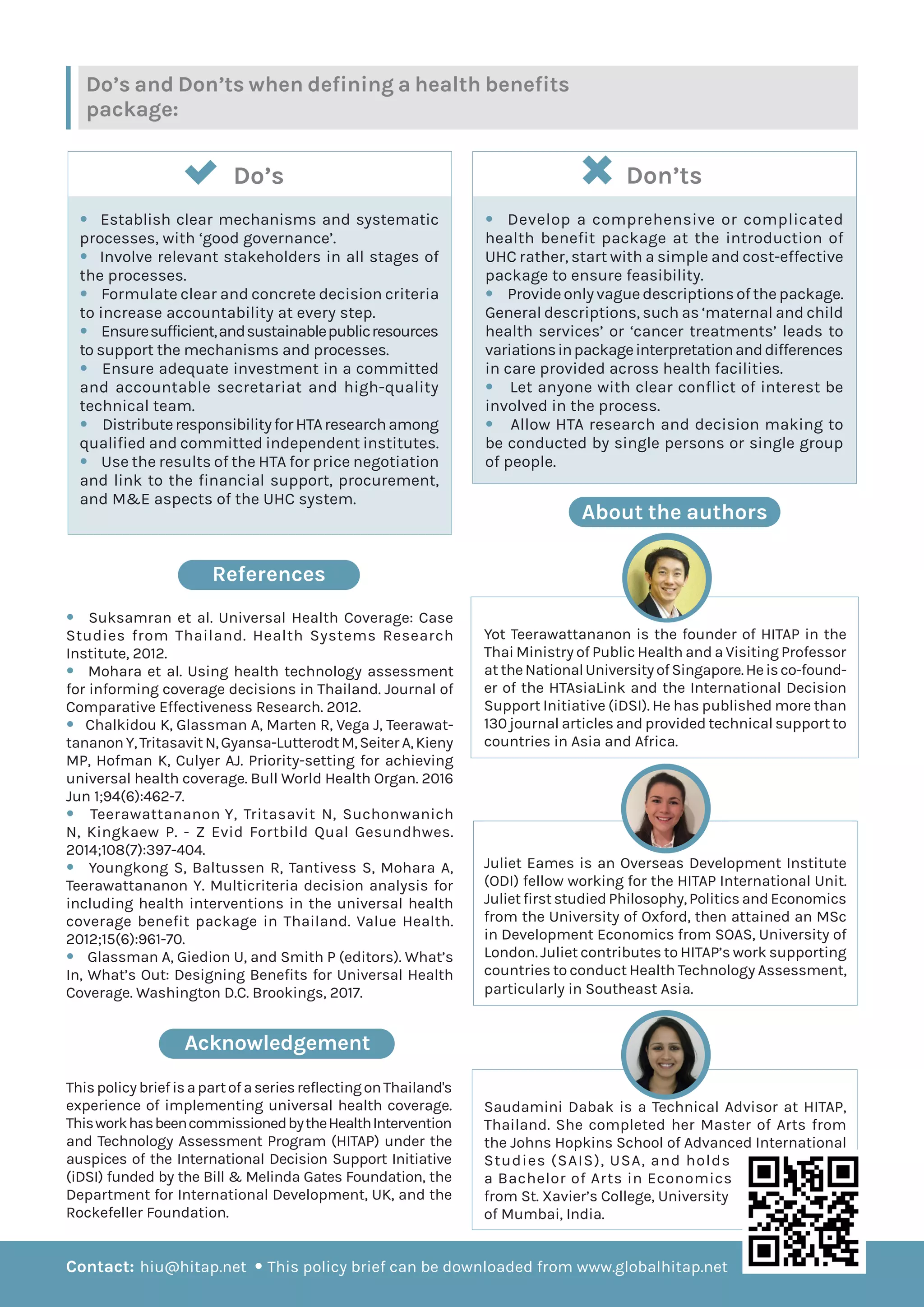 Designing the Health Benefit Packages | PDF