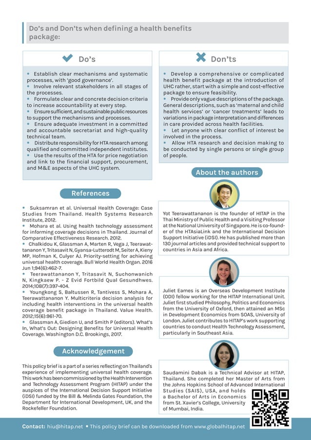 Designing the Health Benefit Packages | PDF