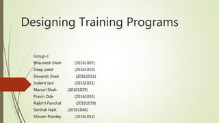 Designing training programs | PPTX
