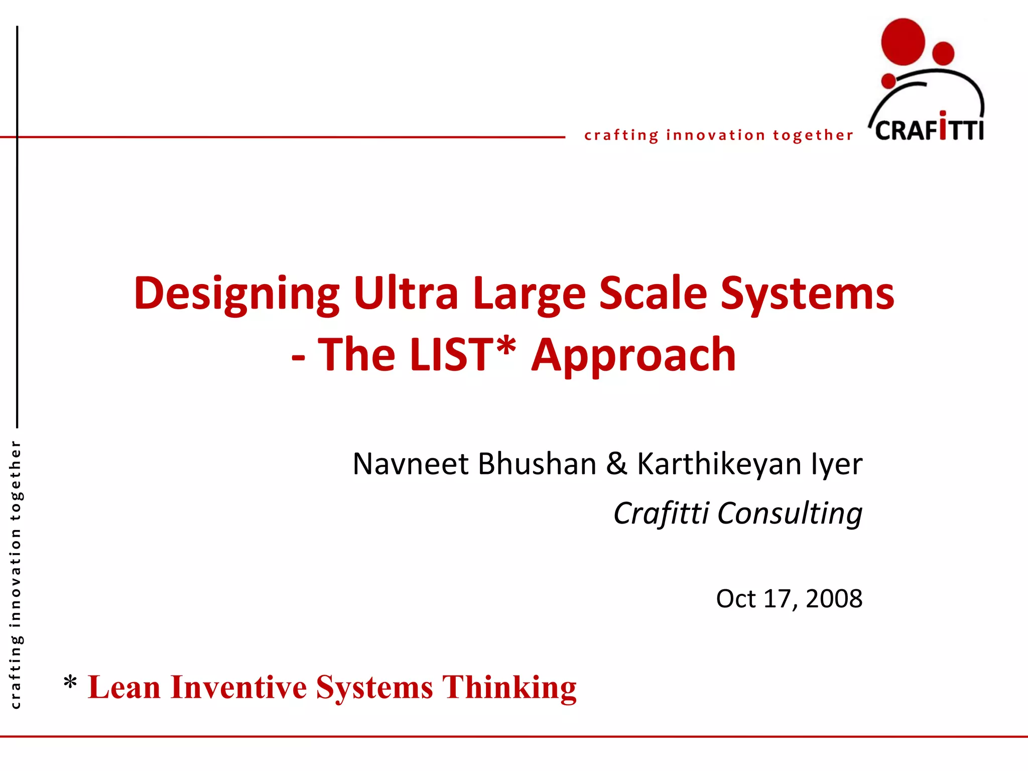 Designing Ultra Large Scale Systems List | PPT