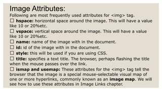 Designing web page marquee and img tag | PPTX