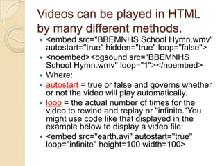 Designing web pages html videos | PPTX | Web Design and HTML | Internet