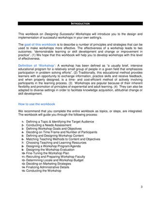 Designing workshopswork - Workbook | PDF