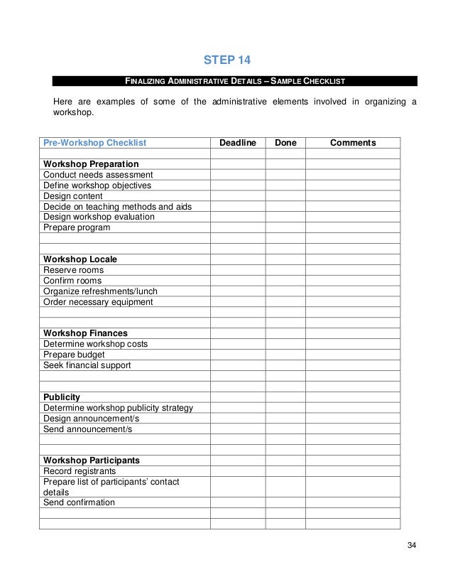 Designing workshopswork - Workbook