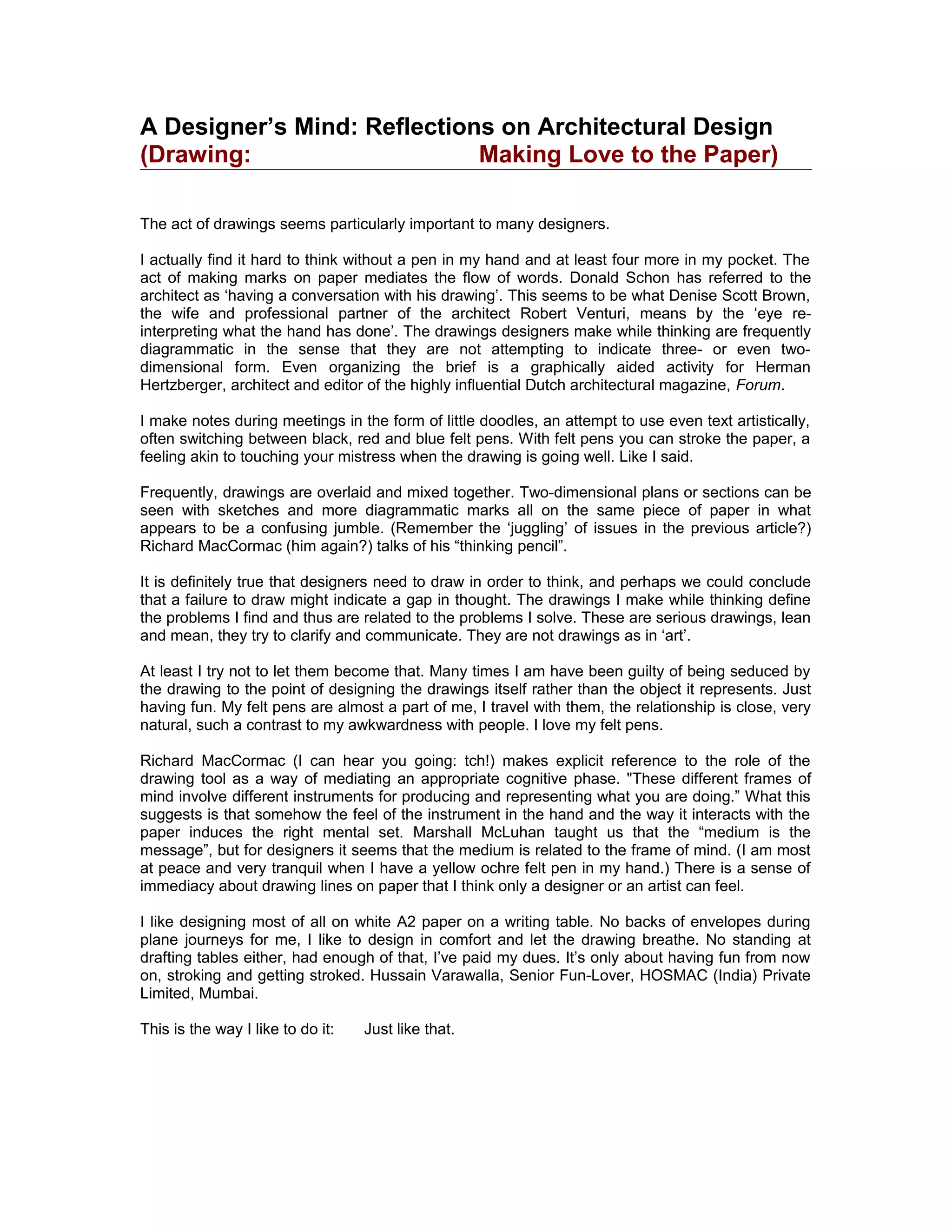 Design in mind drawing | DOC | Drawing and Sketching | Arts and Crafts