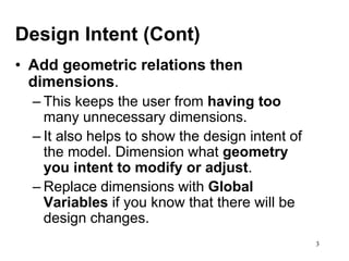 Design Intent.ppt | 3-D Graphics | Computer Software and Applications