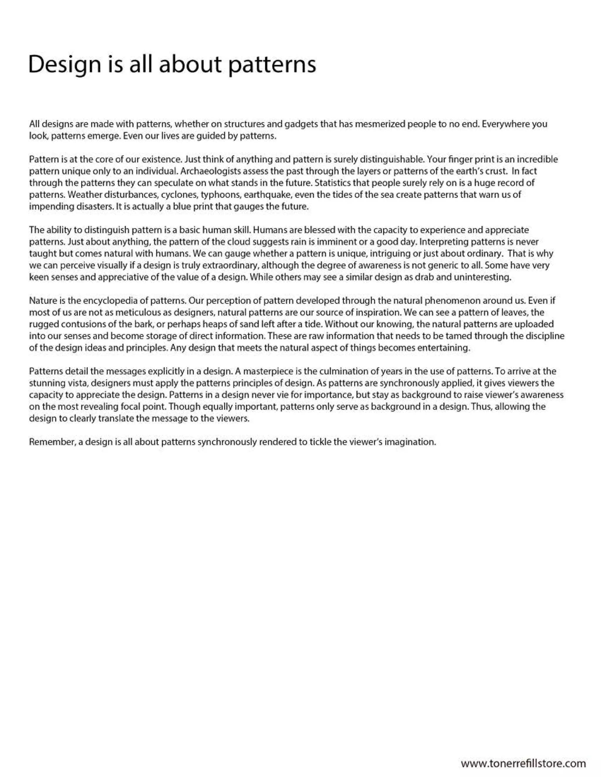 Design is all about patterns | PDF