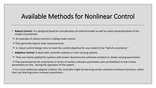 Design issues in non linear control system | PPTX