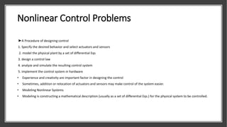 Design issues in non linear control system | PPTX