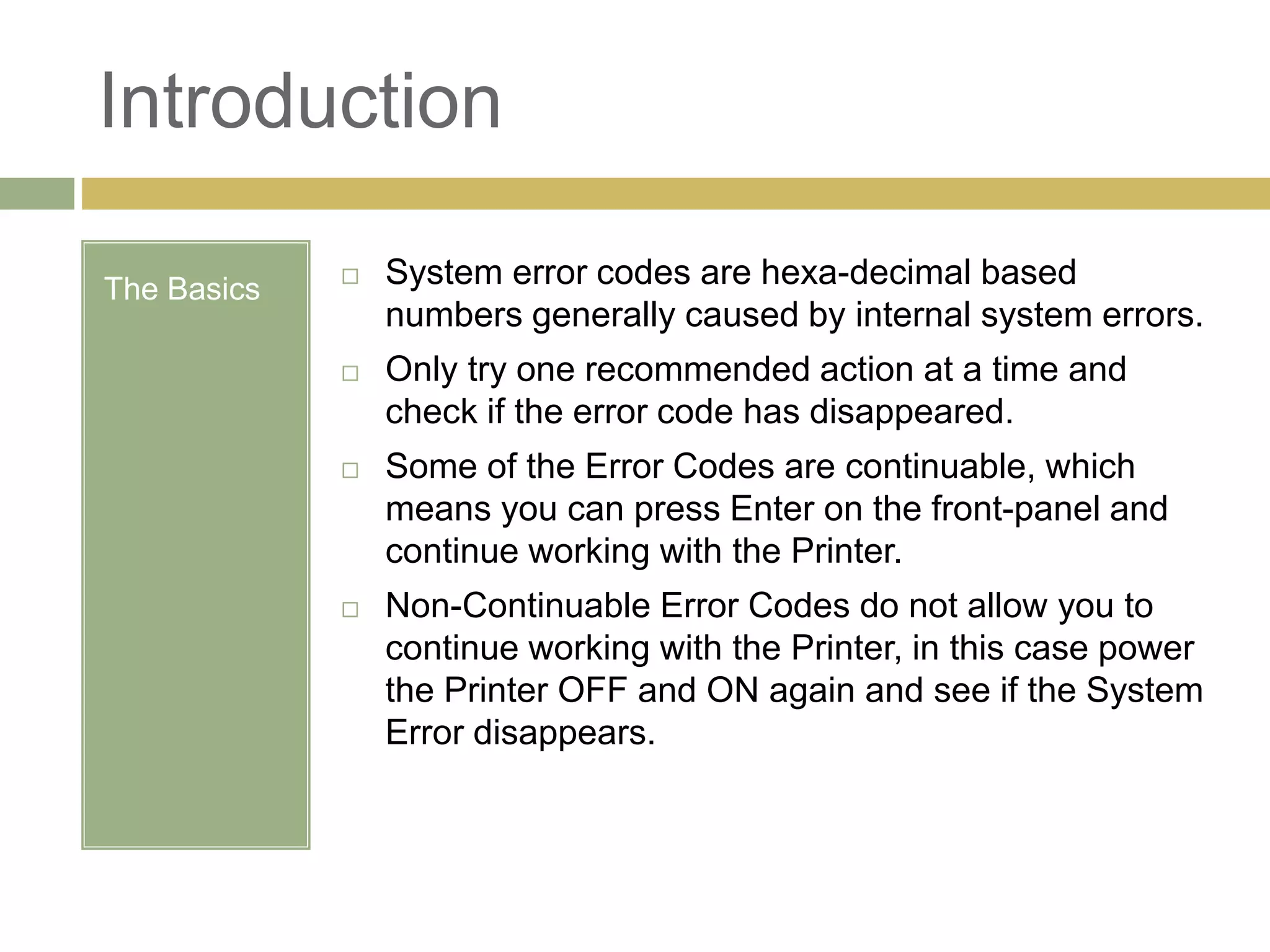A Guide to Error Codes on Designjet Z6100 | PPTX