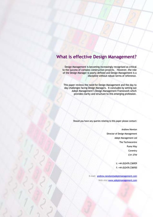 Design Management White Paper V5 | PDF | Civil Engineering Industry ...